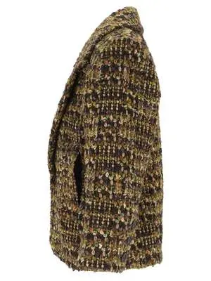 Saint Laurent Tweed Blazer - Green