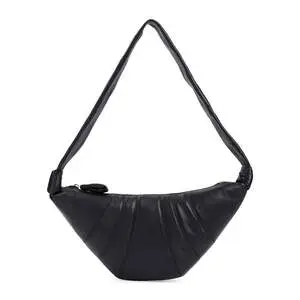 LEMAIRE Leather Medium Croissant Bag - Black