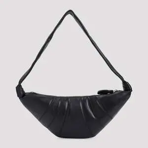 LEMAIRE Leather Medium Croissant Bag - Black
