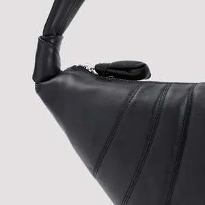 LEMAIRE Leather Medium Croissant Bag - Black