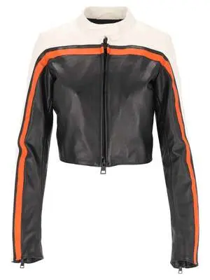 Balenciaga Fitted Leather Biker Jacket - Black