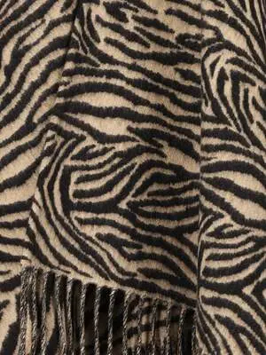 Fendi Wool Poncho With Animal Tiger Print