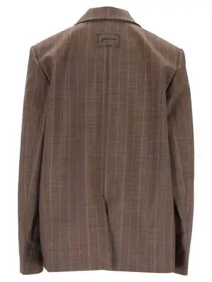GANNI Pinstriped Wool Blazer