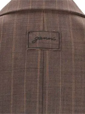 GANNI Pinstriped Wool Blazer
