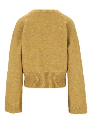 GANNI Melange Mohair Deep V-neck Sweater