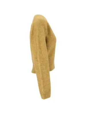 GANNI Melange Mohair Deep V-neck Sweater