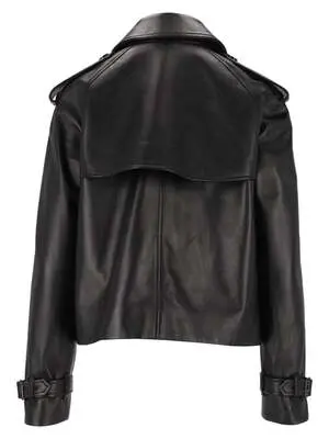 Burberry Mayfair Cropped Leather Trench Jacket