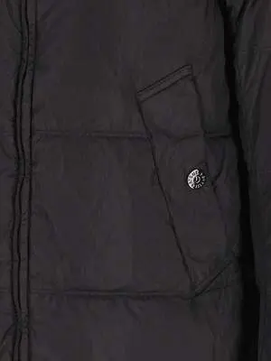 Stone Island Padded Down Jacket With Hood - Black