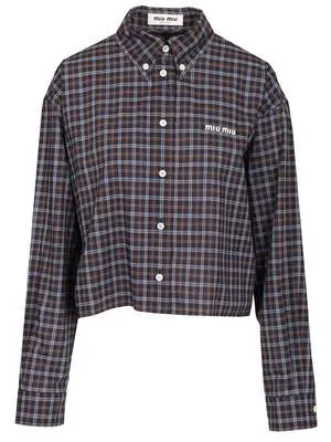 Miu Miu Tartan Check Cotton Shirt