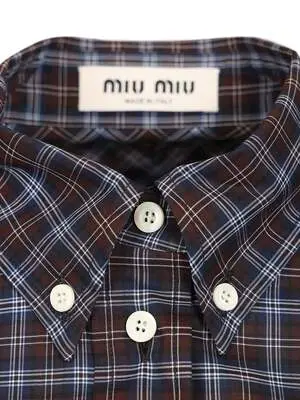Miu Miu Tartan Check Cotton Shirt