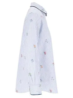Etro Striped Floral Jacquard Cotton Shirt