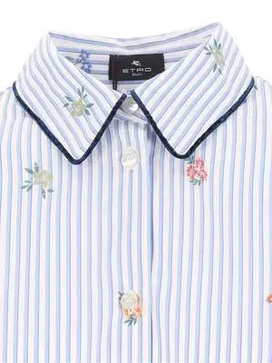 Etro Striped Floral Jacquard Cotton Shirt