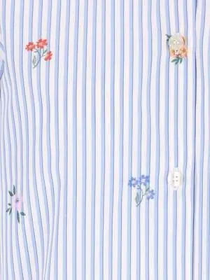 Etro Striped Floral Jacquard Cotton Shirt
