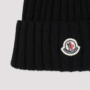 Moncler Ribbed Knit Beanie With Fox Fur Pom-pom