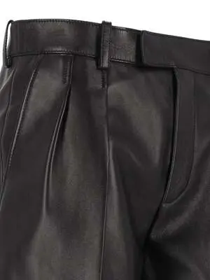 Saint Laurent Lambskin Leather Bermuda Shorts - Black