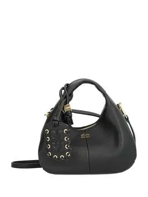 GANNI Mini Shoulder Bag With Grained Finish - Black