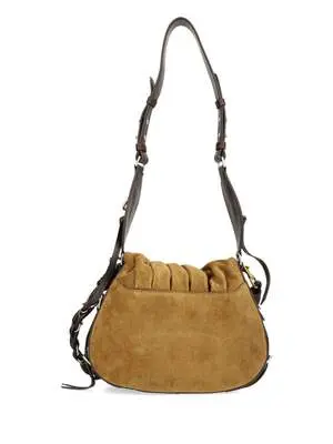 Isabel Marant Étoile Suede Calfskin Shoulder Bag With Drawstring Closure - Cream