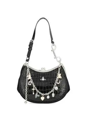 VIVIENNE WESTWOOD Leather Charm Bag - Black