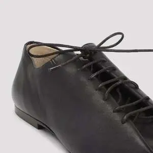 LEMAIRE Souris Flat Classic Black Calf Leather Derbies