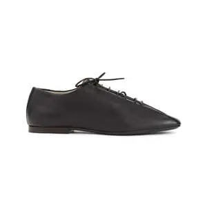 LEMAIRE Souris Flat Classic Black Calf Leather Derbies - Brown