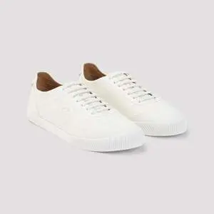 Giorgio Armani Grained Leather Lace-up Sneakers