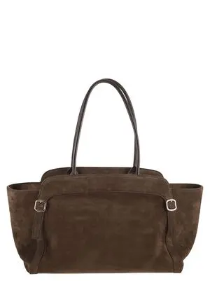 Santoni Didi M Suede Shoulder Bag With Double Handle