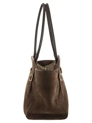 Santoni Didi M Suede Shoulder Bag With Double Handle