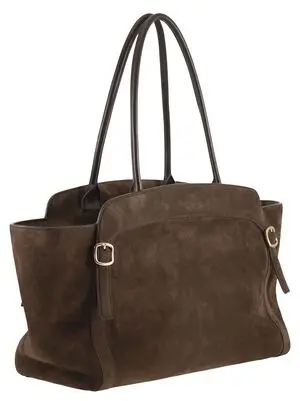Santoni Didi M Suede Shoulder Bag With Double Handle