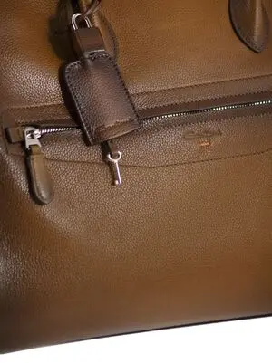 Santoni Leather Holdall With Shaded Finish