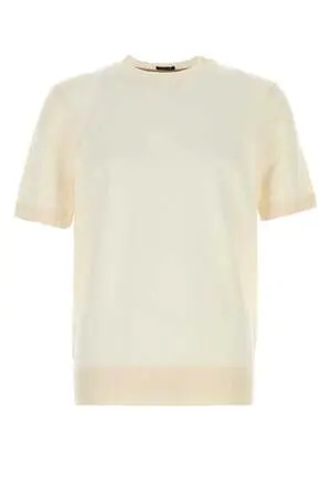 BOSS Boss Men Cream Cotton Sweater Yellow