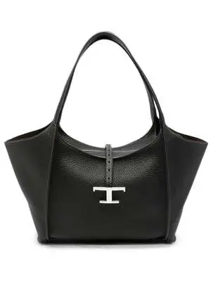 TOD'S Timeless Small Leather Shopping Bag - Black