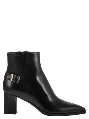 Santoni Elly65 Leather Ankle Boots With Block Heel