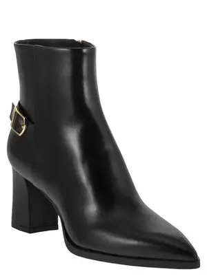 Santoni Elly65 Leather Ankle Boots With Block Heel