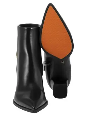 Santoni Elly65 Leather Ankle Boots With Block Heel
