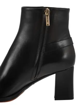Santoni Elly65 Leather Ankle Boots With Block Heel