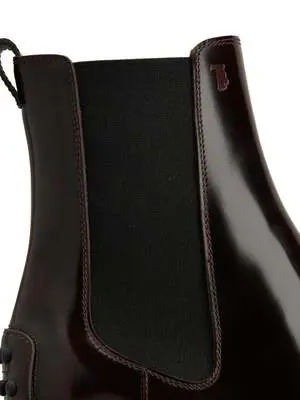 TOD'S Leather Chelsea Boots With Block Heel