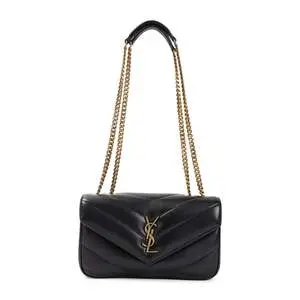 Saint Laurent Leather Lou Lou Bag - Black