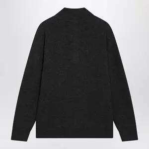 JW Anderson Dark Grey Half-zip Sweater In Wool Blend