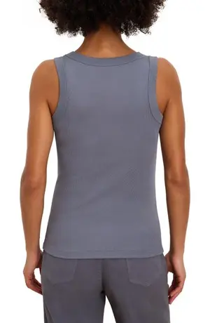 NIC+ZOE Ribbed Scoop Neck Tank - Bluestone