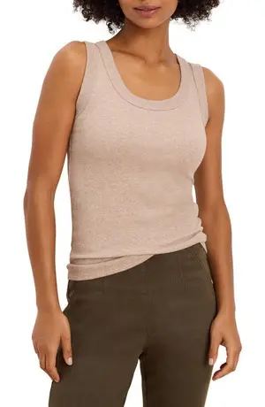 NIC+ZOE Ribbed Scoop Neck Tank - Malt