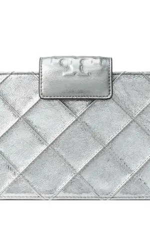 Tory Burch Mini Fleming Quilted Leather Wallet On A Chain