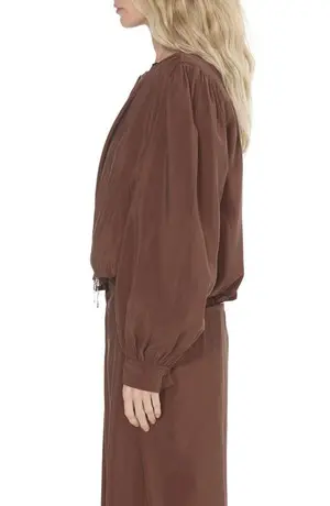 CIEBON Donna Balloon Sleeve Bomber Jacket
