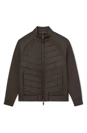 REISS Calvorn Quilted Hybrid Jacket