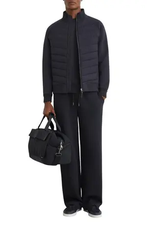 REISS Calvorn Quilted Hybrid Jacket