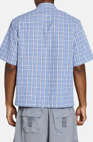 JADED LONDON Check Fake Short Sleeve Graphic Button-up Shirt