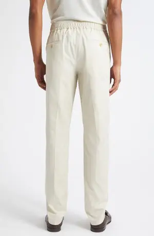 Isaia Single Pleat Cotton Trousers