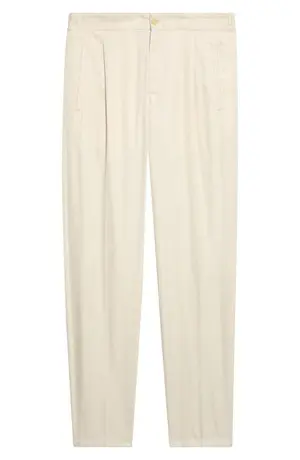 Isaia Single Pleat Cotton Trousers