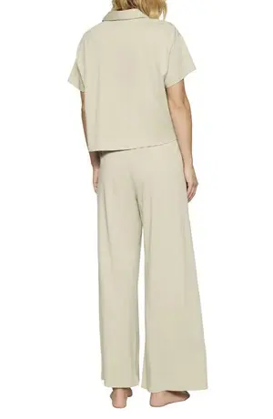 Eberjey Pima Cotton Short Sleeve Pajamas - Sandstone