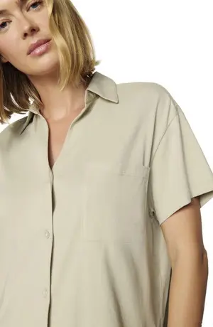Eberjey Pima Cotton Short Sleeve Pajamas - Sandstone