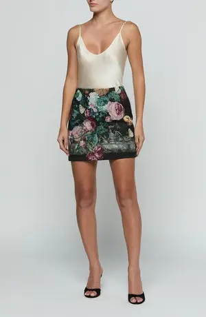 L'Agence Marseille Floral Tapestry Mini Skirt